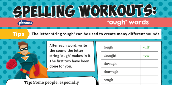 Year 5 and 6 Spelling Words: ‘ough’ – KS2 Spelling Workouts Worksheets ...