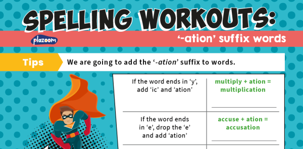 -ation Suffix Year 3/4 Spelling Worksheets Pack | Plazoom