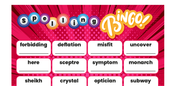 Year 4 Spelling Bingo – KS2 Spelling Games | Plazoom