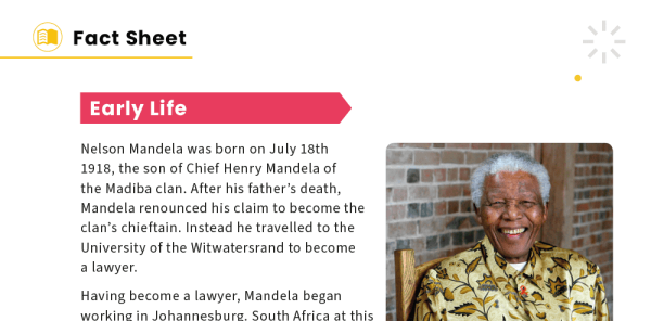 Nelson Mandela KS2 Non-fiction Reading Comprehension Worksheets Pack ...