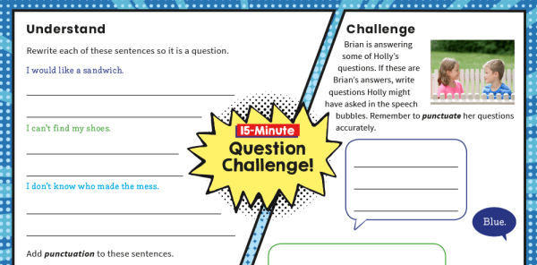 KS1 Writing and Grammar – ‘How to Write a Question’ SPaG Worksheets ...