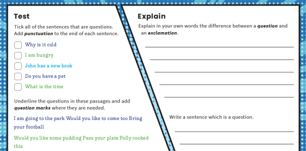 KS1 Writing and Grammar – ‘How to Write a Question’ SPaG Worksheets ...