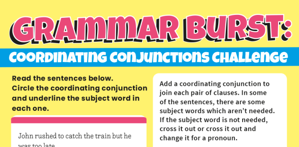 Year 3 Coordinating Conjunctions Grammar Worksheets Lesson Pack | Plazoom