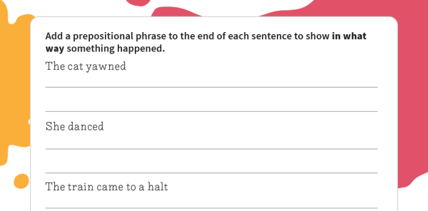 Year 3 Prepositional Phrases Grammar Burst: Worksheets and Lessons Pack ...