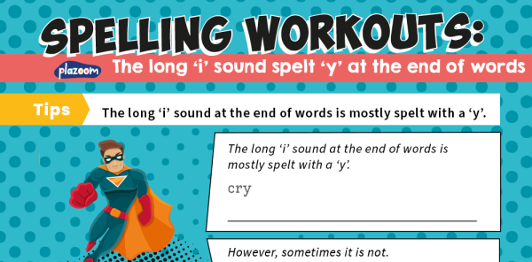 Year 2 Long ‘i’ Sound Spelt ‘y’ at the End of Words Spelling Worksheets ...