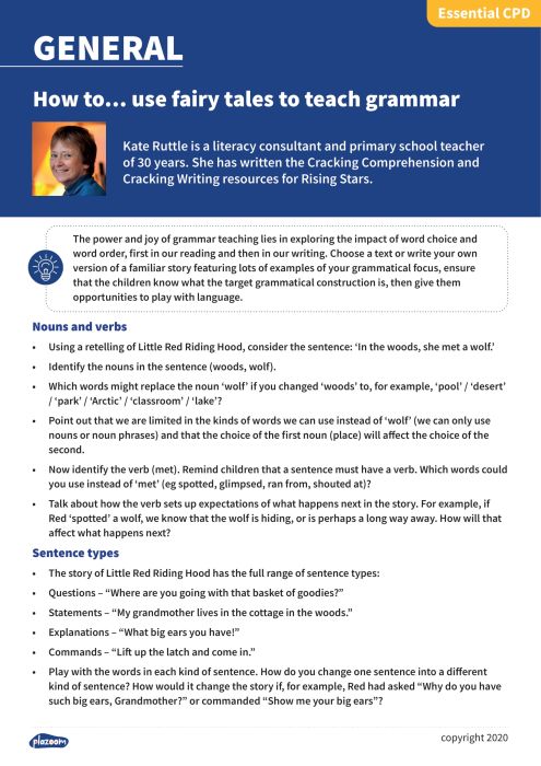 use fairy tales to teach grammar CPD | Plazoom