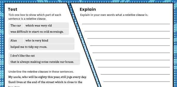 Year 5 Relative Clauses SPaG Worksheets | Plazoom