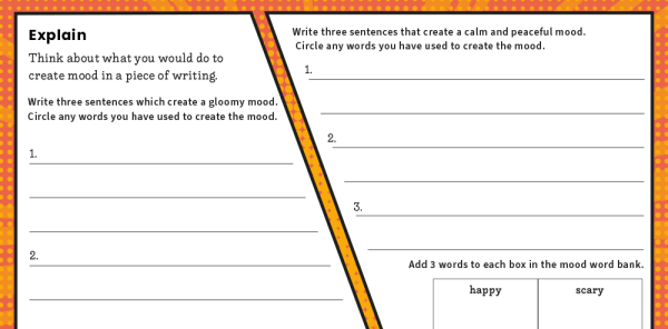 Creating Mood – KS2 Writing Features Challenge Mat Worksheets | Plazoom