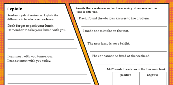 Creating Tone – KS2 Writing Features Challenge Mat Worksheets | Plazoom