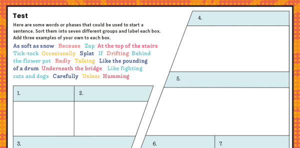 Openers activity KS2 – Varying sentence starters KS2 worksheets | Plazoom