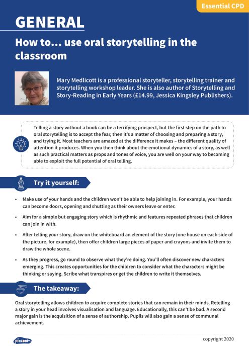 use oral storytelling in the classroom CPD | Plazoom