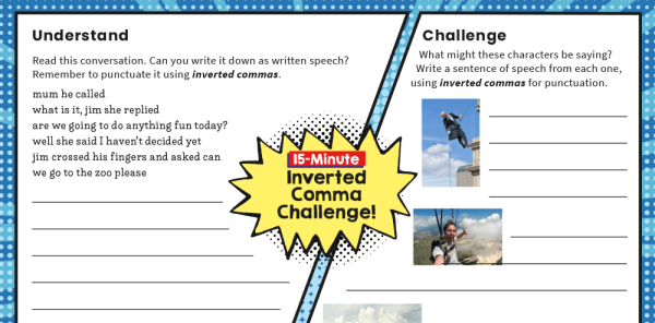 Year 3 and 4 Inverted Commas - KS2 SPaG Worksheets | Plazoom