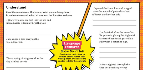 Show not Tell – KS2 Creative Writing Features Challenge Mat Worksheets ...