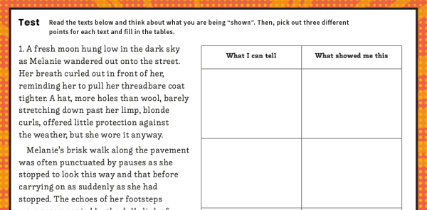 Show not Tell – KS2 Creative Writing Features Challenge Mat Worksheets ...