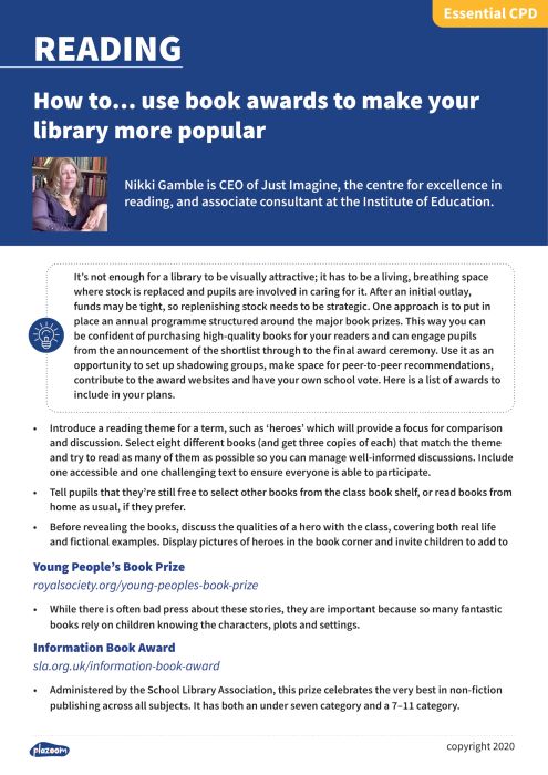 use book awards to make your library more popular CPD | Plazoom