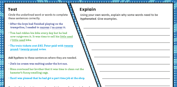 Hyphenated Words KS2 – Year 6 SPaG Worksheets | Plazoom