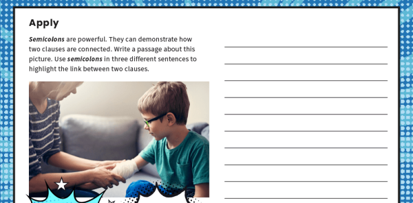 Year 6 Semicolons and Independent Clauses SPaG Worksheets | Plazoom