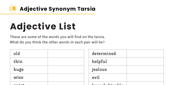 KS2 Adjective Synonyms Tarsia Puzzle Worksheets | Plazoom KS2 Adjective Synonyms Tarsia Puzzle Worksheets | Plazoom
