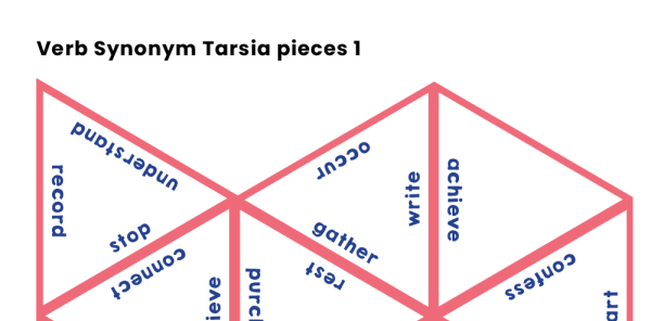 Verb Synonyms KS2 Tarsia Puzzle and Worksheet | Plazoom