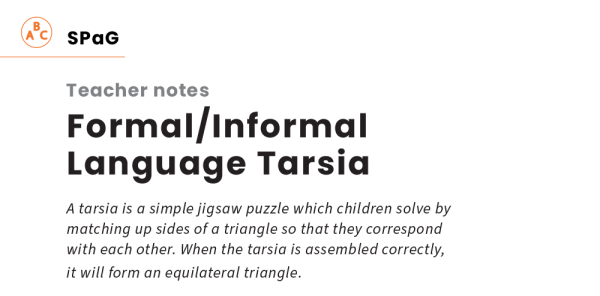 KS2 Formal and Informal Language – Tarsia Puzzle and Worksheet | Plazoom KS2 Formal and Informal Language – Tarsia Puzzle and Worksheet | Plazoom