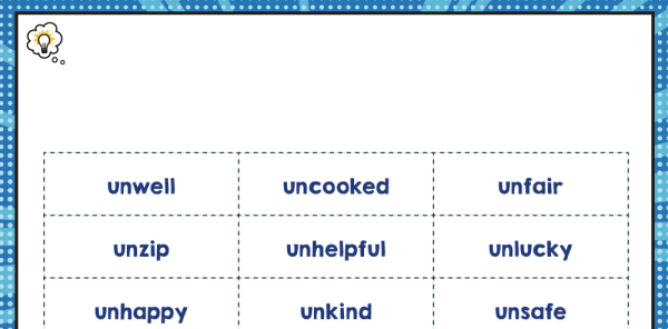 un- Prefix Year 1 SPaG Worksheet Pack | Plazoom
