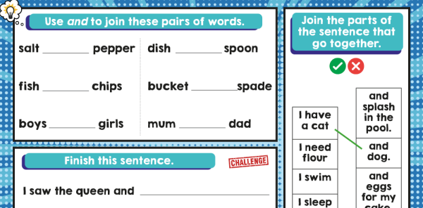 Year 1 Using ‘and’ to join words and clauses – KS1 Grammar Activities ...