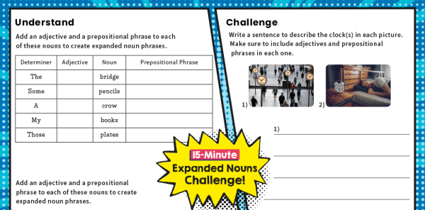 Year 4 Expanded Noun Phrases - KS2 SPaG Worksheets | Plazoom