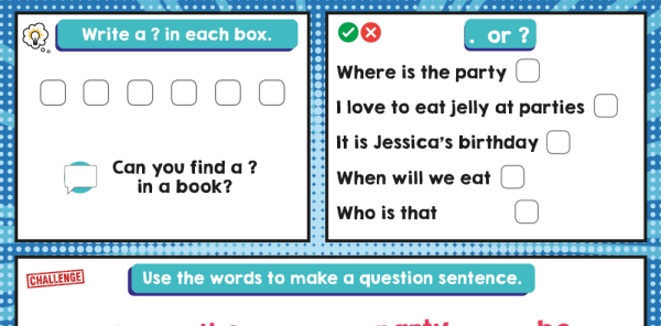 Year 1 Question Marks Grammar Worksheets Lesson Pack | Plazoom