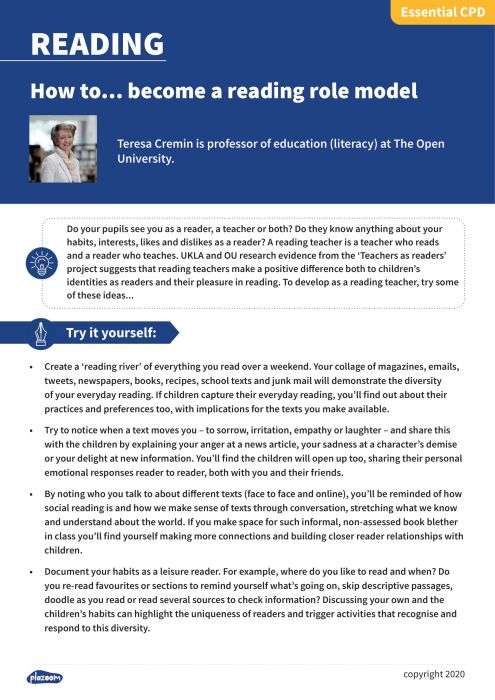 become a reading role model CPD | Plazoom