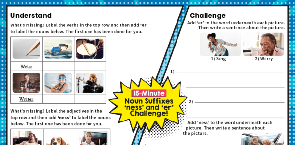 -ness and -er Year 2 Suffix Worksheets | Plazoom