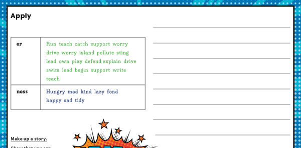-ness and -er Year 2 Suffix Worksheets | Plazoom