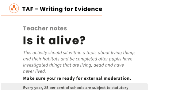 Year 2 SATs – ‘Is it Alive?’ KS1 Writing Assessment Resource Pack | Plazoom