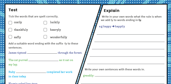 -ly Suffix Year 2 SPaG Worksheets | Plazoom