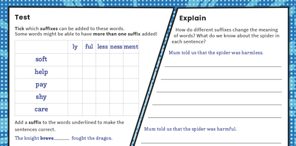 Year 2 Mixed Suffixes SPaG Worksheets | Plazoom
