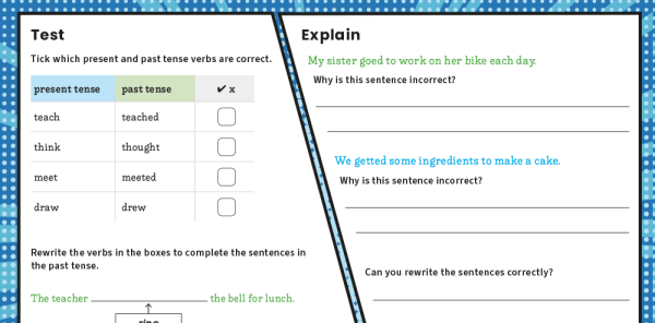 Year 2 Irregular Verb Tenses SPaG Worksheets | Plazoom