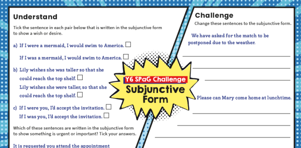 Subjunctive Form KS2 – Year 6 SPaG Worksheets | Plazoom