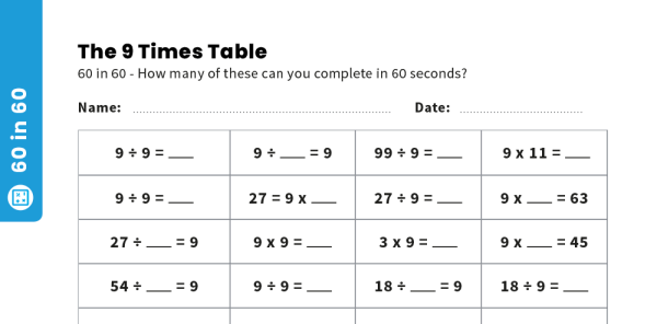 9 Times Table Teaching and Revision Pack | Plazoom