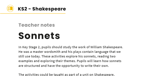 Shakespeare KS2 Poems (Year 5 and Year 6): Sonnets – Poetry Analysis ...