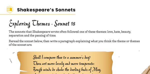 Shakespeare KS2 Poems (Year 5 and Year 6): Sonnets – Poetry Analysis ...