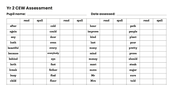 Year 2 Common Exception Words – Word Mat and Word Cards | Plazoom