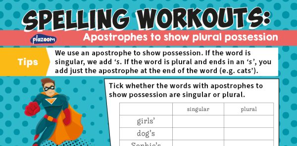 Possessive Apostrophe with Plural Words Year 3 and 4 Spelling ...