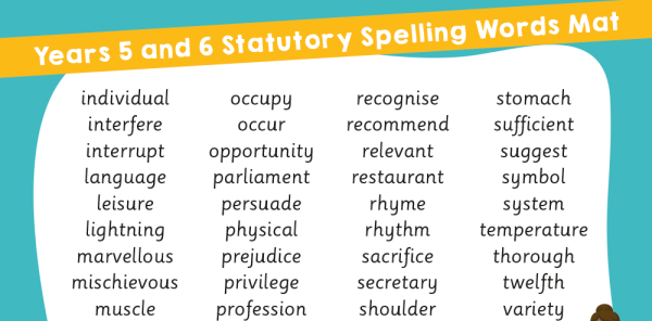 Year 5 Spelling Words – Statutory Spelling KS2 Word Cards and Word Mats ...