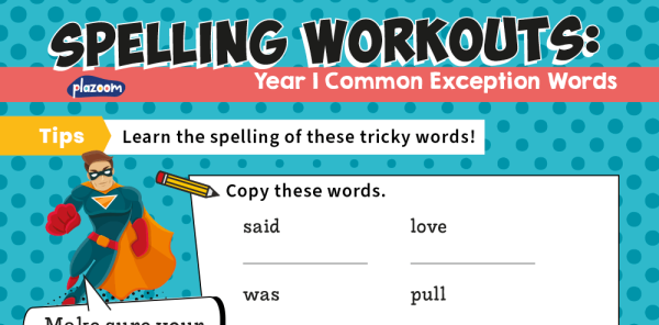 Year 1 Common Exception Words Spelling Worksheets Pack 1 | Plazoom
