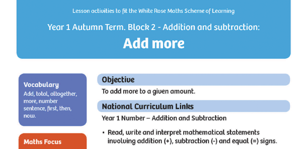 White Rose Maths: Year 1 Autumn Term – Block 2: Add more maths ...