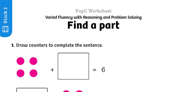 White Rose Maths: Year 1 Autumn Term – Block 2: Find a part maths ...