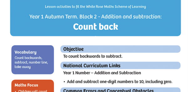 White Rose Maths: Year 1 Autumn Term – Block 2: Count back maths ...
