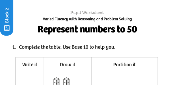 White Rose Maths: Year 1 Spring Term – Block 2: Represent numbers to 50 ...