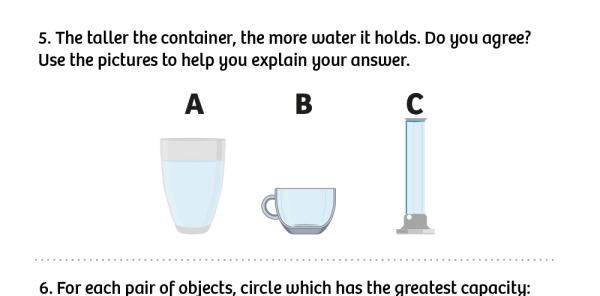 White Rose Maths: Year 1 Spring Term – Block 4: Introduce capacity ...