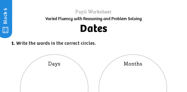 White Rose Maths: Year 1 Summer Term – Block 6: Dates maths worksheets ...