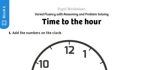 White Rose Maths: Year 1 Summer Term – Block 6: Time to the hour maths ...